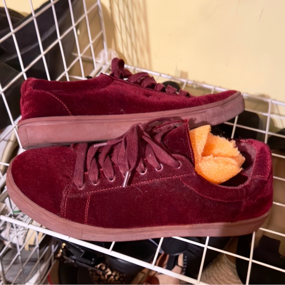 torrid | Shoes | Torrid Velvet Burgundy Sneakers | Poshmark